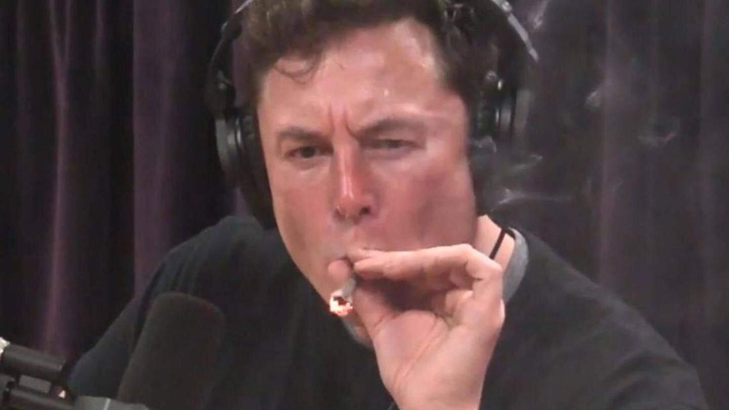 Elon Musk smokes weed on live-show, Tesla's shares plunge