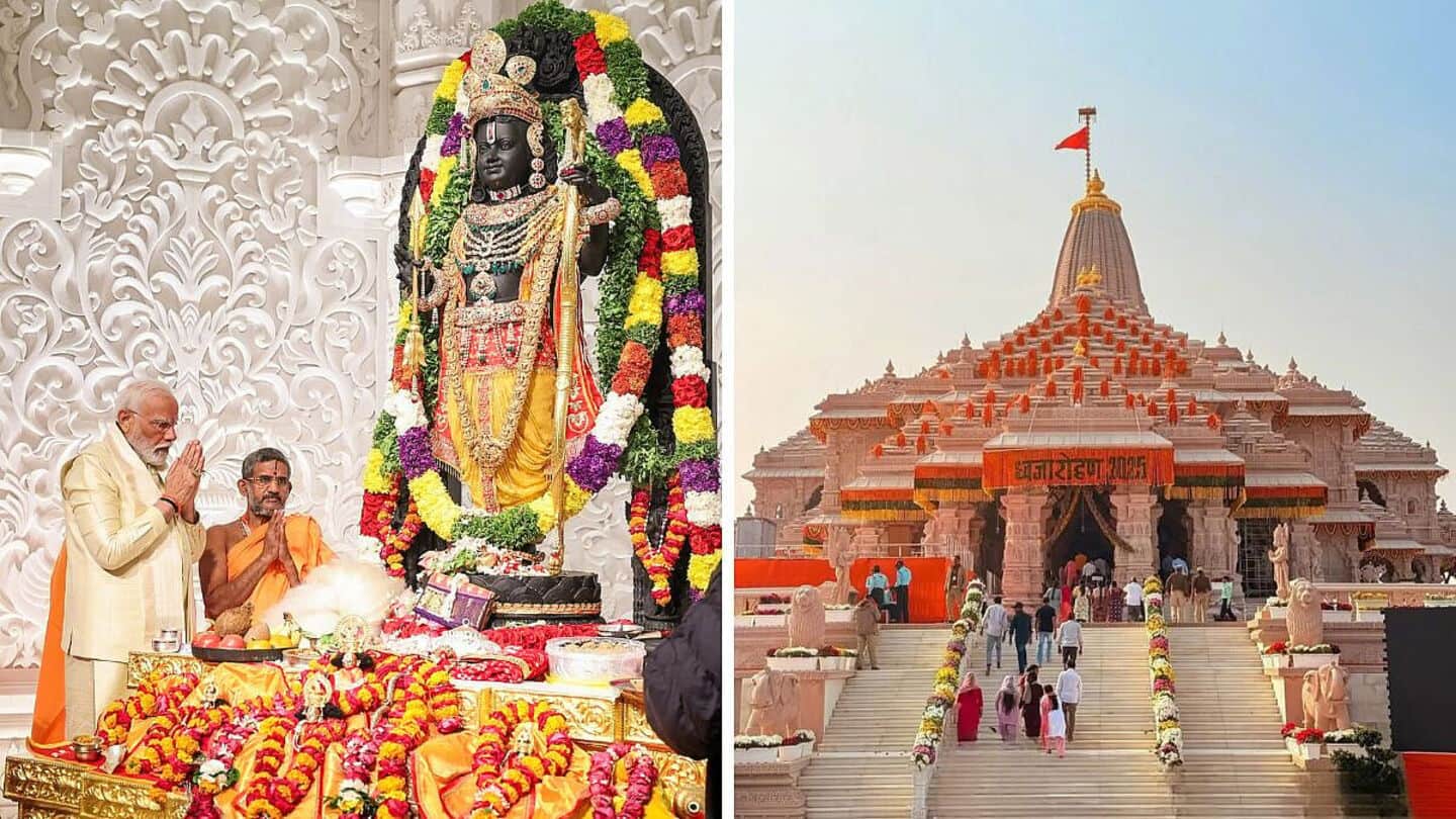 PM Modi hoists flag atop Ram temple, marking its completion