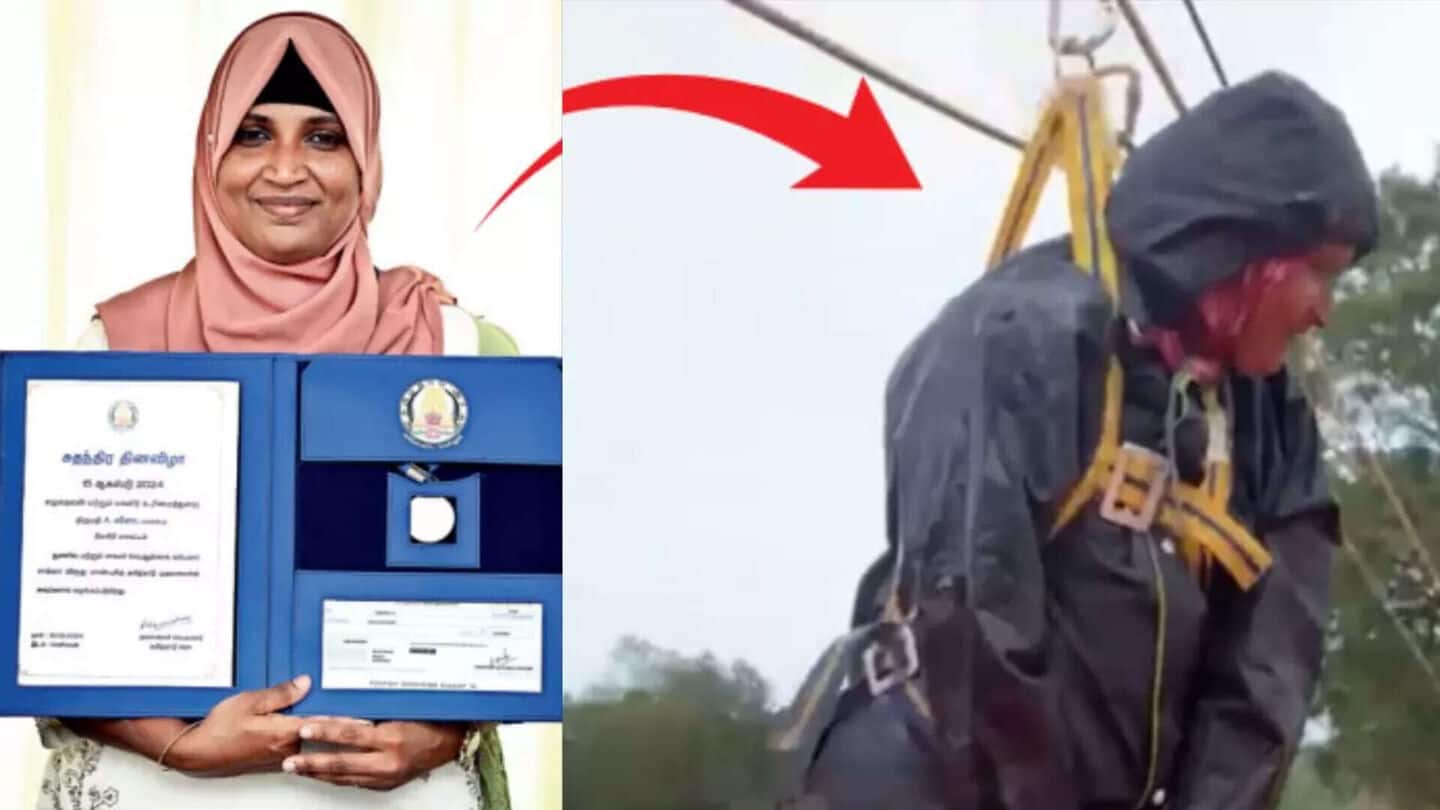Viral video shows doctor using zipline to reach flood-hit village