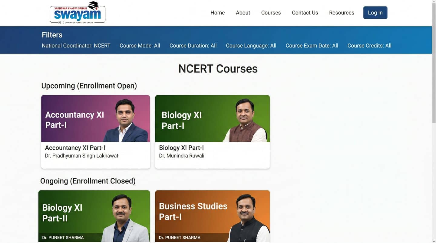 NCERT offers free 21-week SWAYAM courses for Classes 11, 12