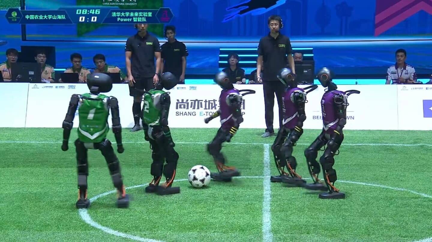 Watch: Humanoid robots play football match in China