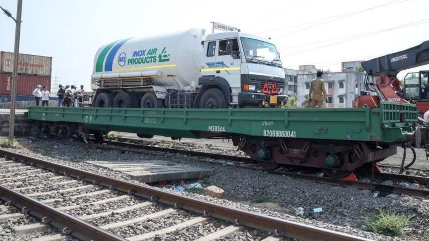 Oxygen Express train carrying three tankers of oxygen reaches UP ...
